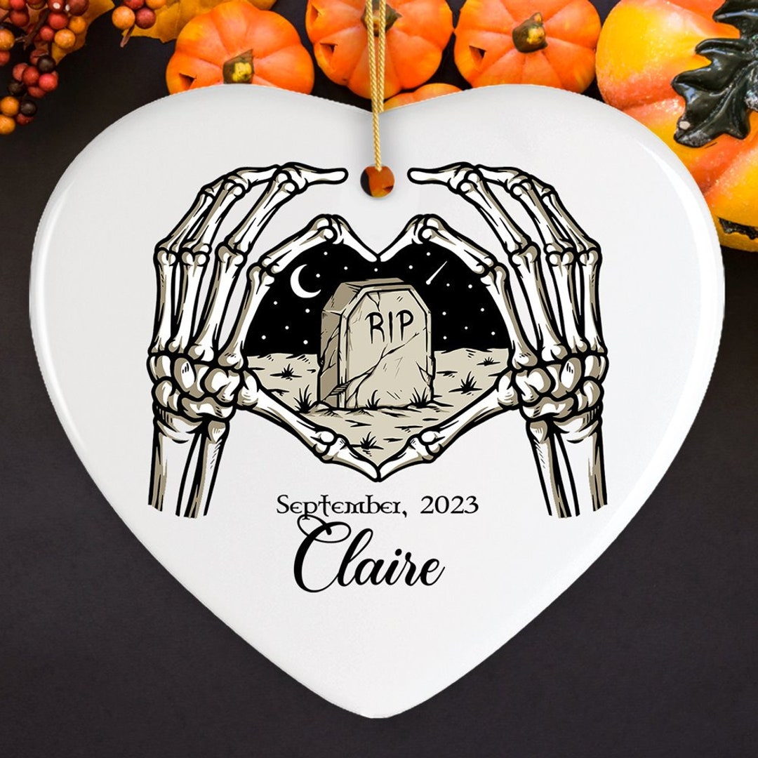Rest in Peace Skeleton Keepsake Ornament, Halloween Themed Memorial ...