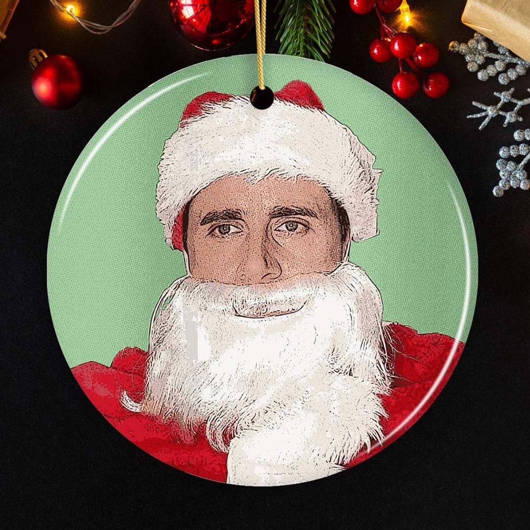 Santa Michael Scott Christmas Ornament, the Office Fan Gift - Etsy