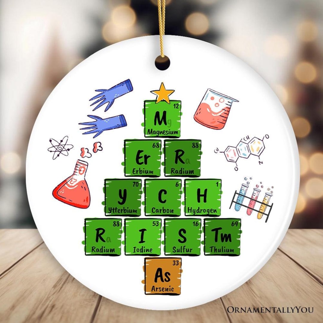 Periodic Table Scientist Christmas Ornament - Etsy