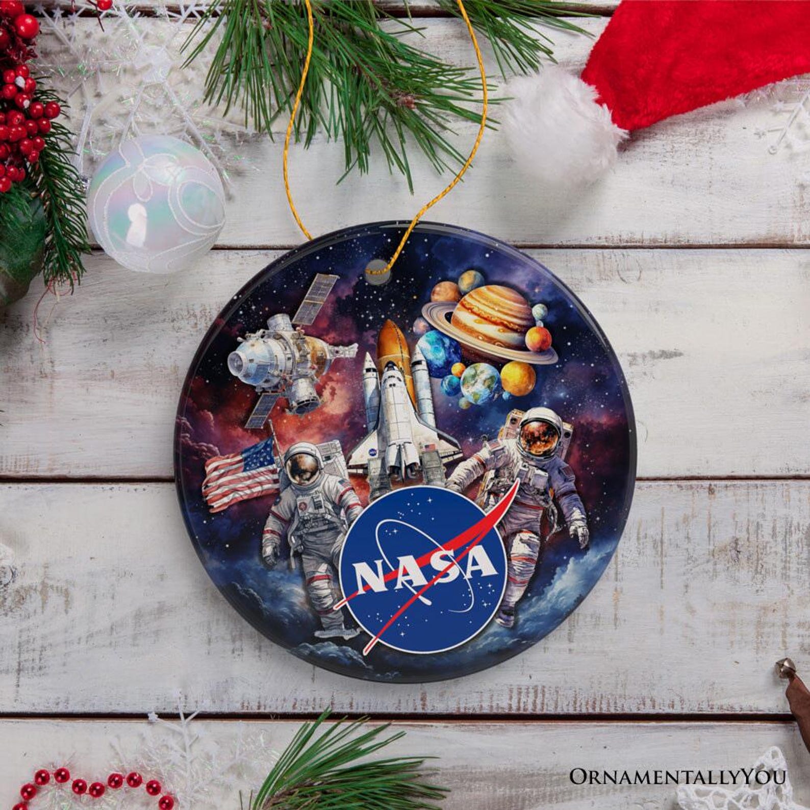 Artistic NASA Handcrafted Christmas Ornament, Astronaut in Outer Space ...