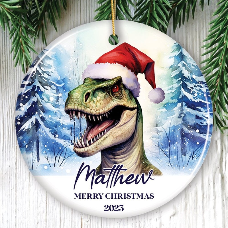 Dinosaur Christmas Baubles - Etsy