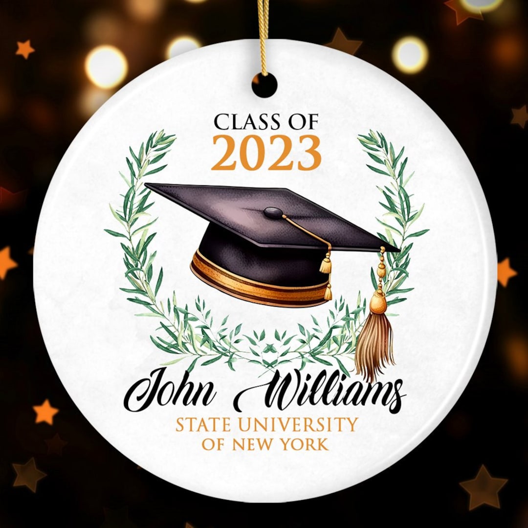 Customized Student Name and Graduation Cap Ornament, University School ...