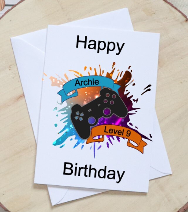 Personalised Happy Birthday Gamer Gaming Boy Girl PS | Etsy