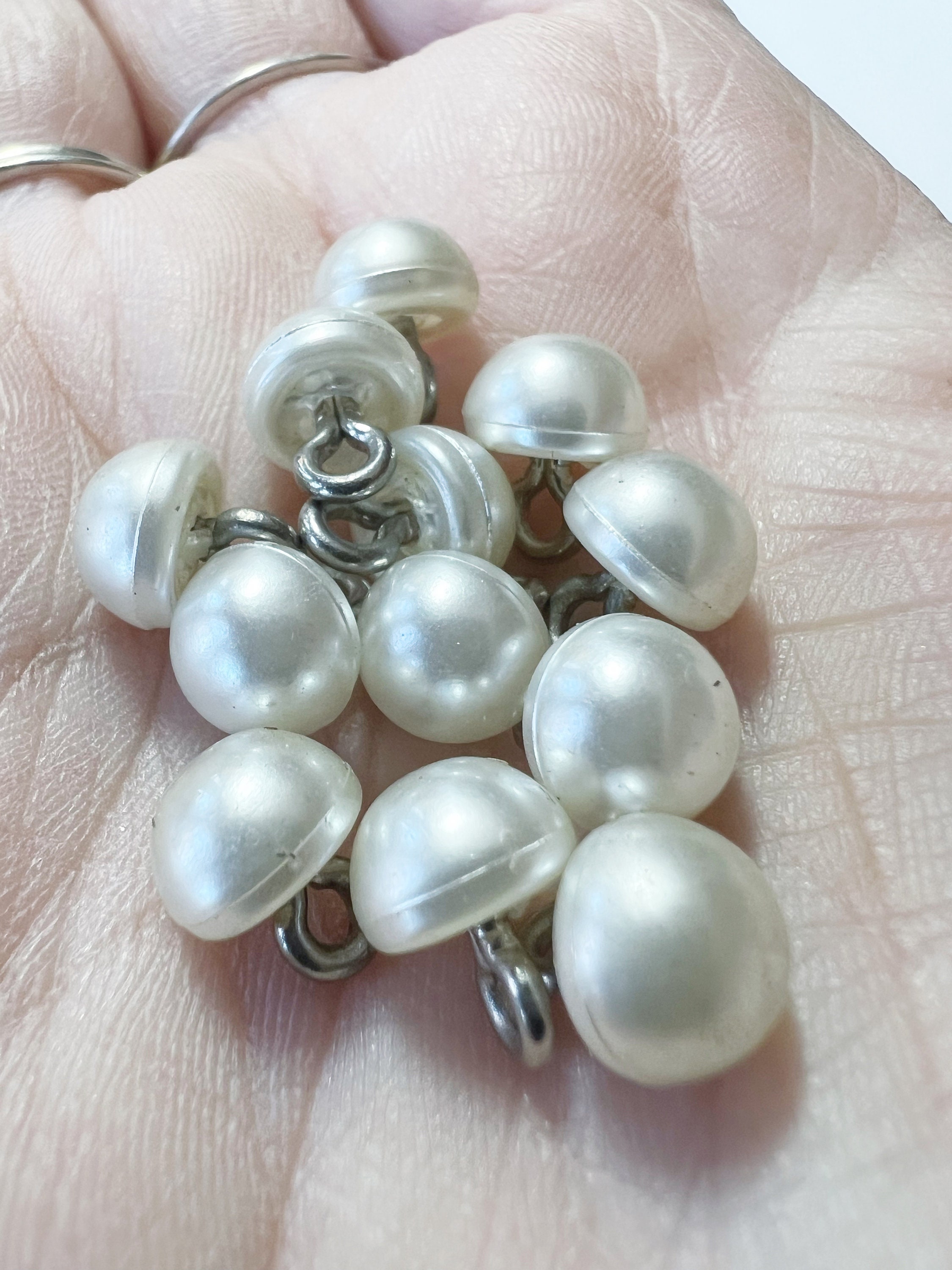Set of 12 Faux Pearl Buttons 8mm Round Half Dome Button, Wedding Dress ...