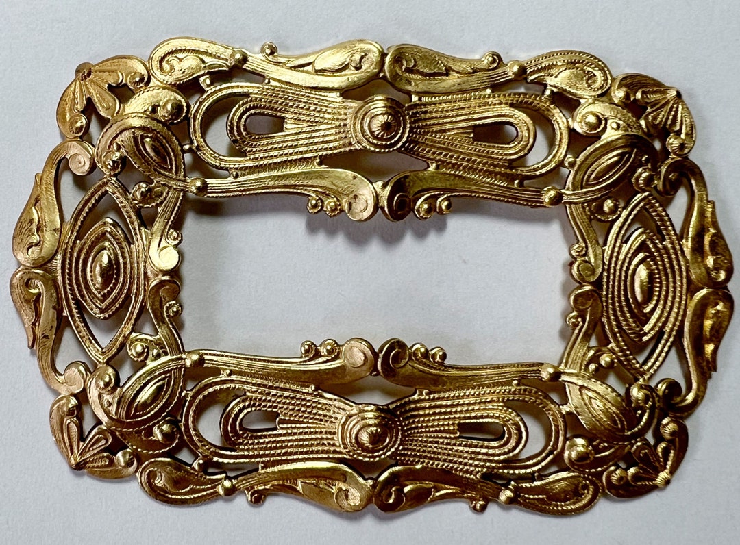 Vintage Brass Rectangle Frame Stamping, Ornate Stamping, Filigree Frame ...