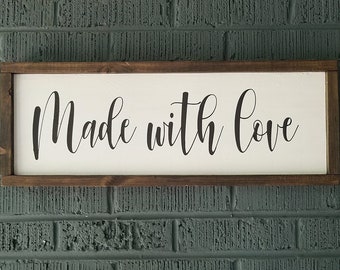 Made With Love Sign | Etsy