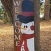 Snowman Porch Sign, Winter Welcome Sign, Snowman Porch Leaner, Hand ...