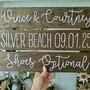 Shoes Here Sign Beach Wedding Sign Rustic Beach Decor Destination ...