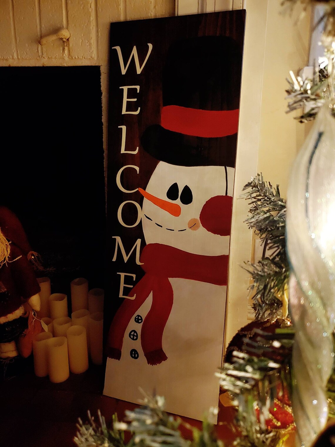 Snowman Porch Sign Winter Welcome Sign Snowman Porch Leaner - Etsy