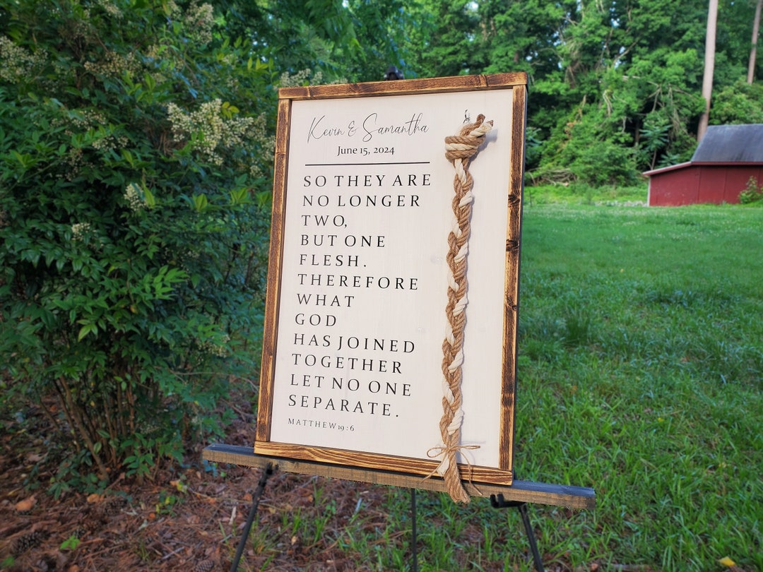 What God Has Joined Together Matthew 19:6 Plaque Cord of Three Strands ...