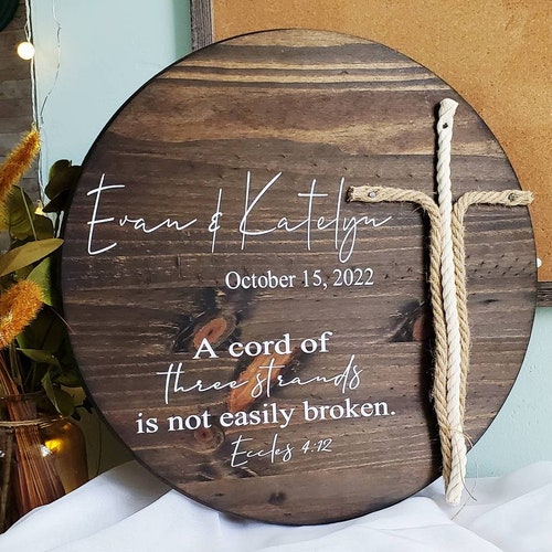 A Cord of Three Strands Unity Ceremony Braided Cord Cross Sign - Etsy