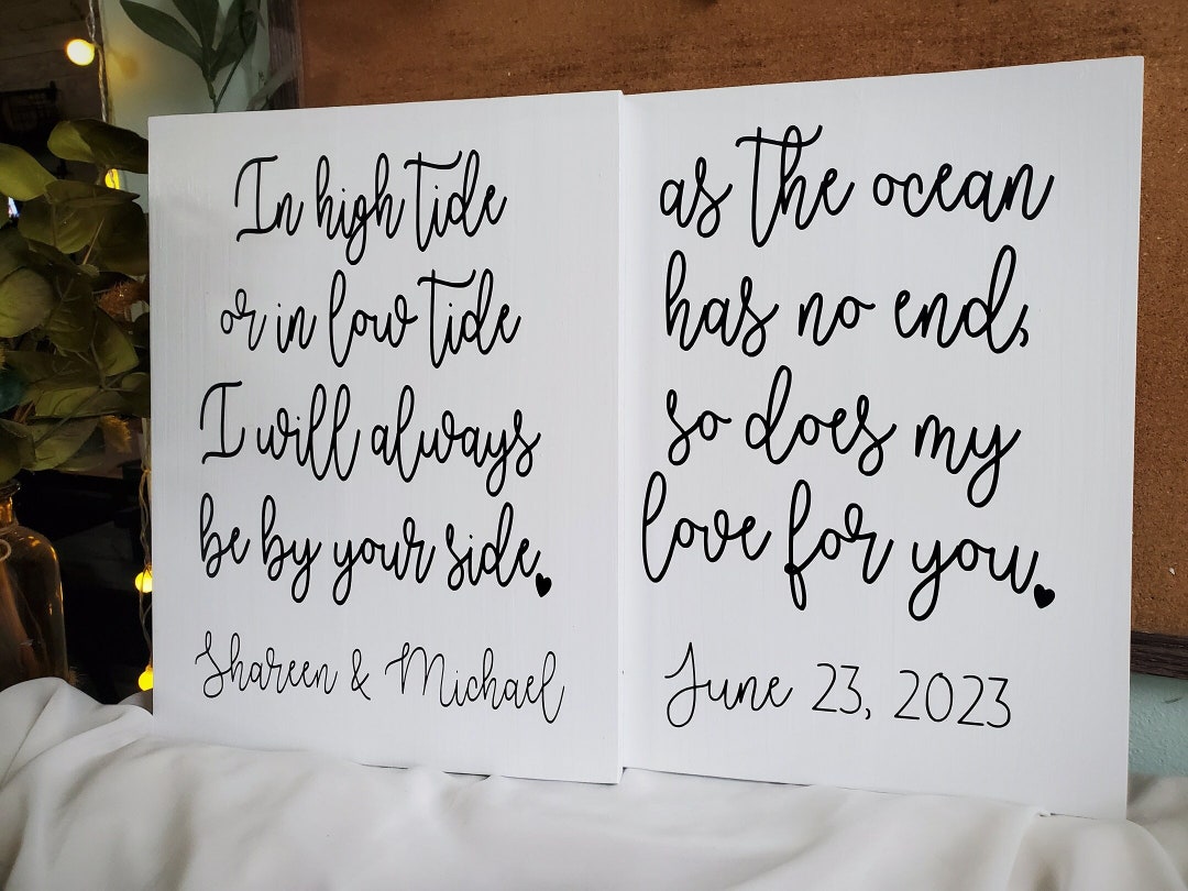 Beach Wedding Signs, Love Signs Wedding, Ocean Quotes, Rustic Beach ...