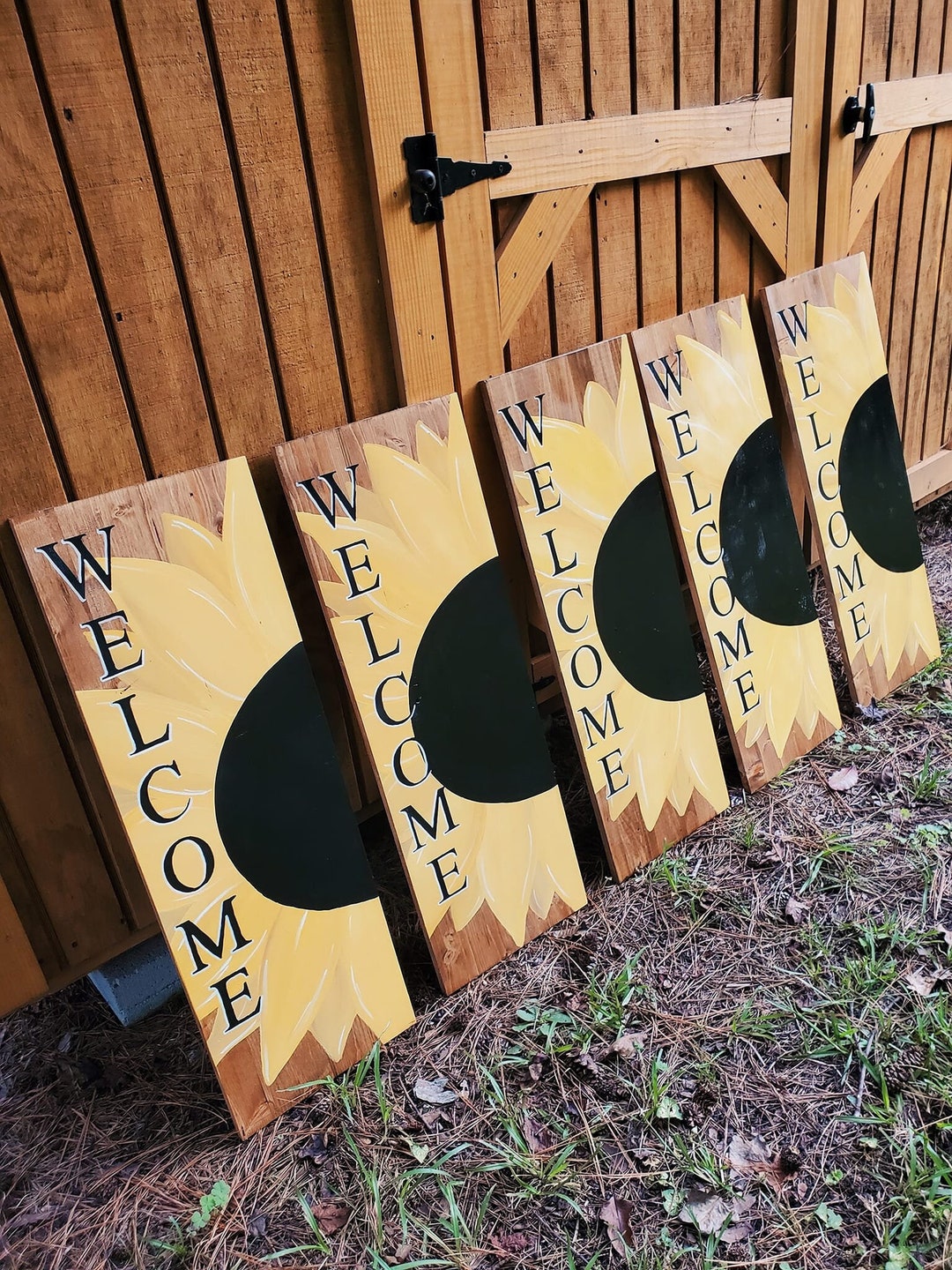 Sunflower Welcome Sign, Hand Painted Porch Sign, Summer Porch Decor ...