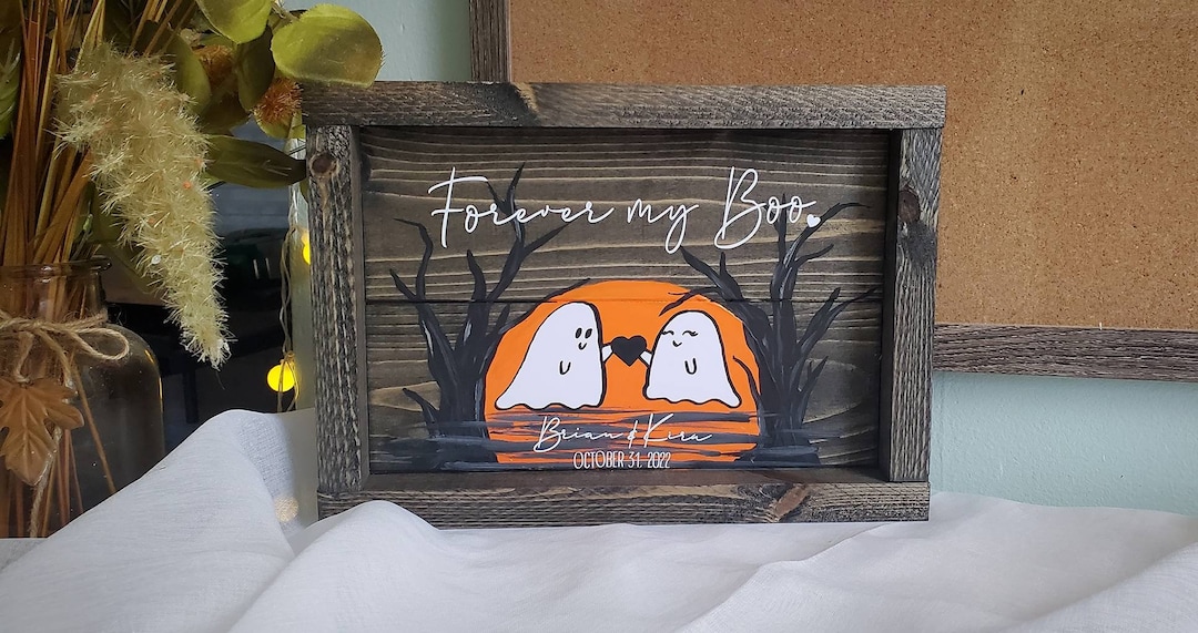 Forever My Boo Couples Sign, Custom Halloween Sign, Halloween Wedding ...