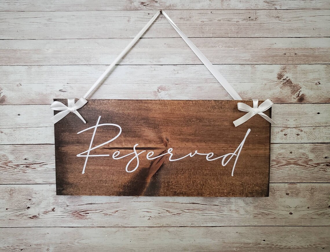 Reserved Sign Wedding Reserved Seat Sign for Wedding Wood - Etsy