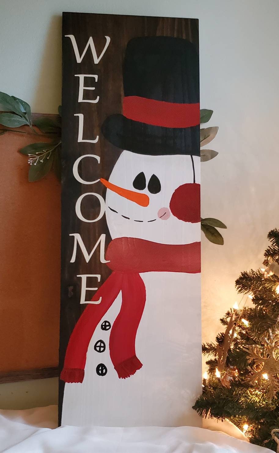 Snowman Porch Sign Winter Welcome Sign Snowman Porch Leaner - Etsy