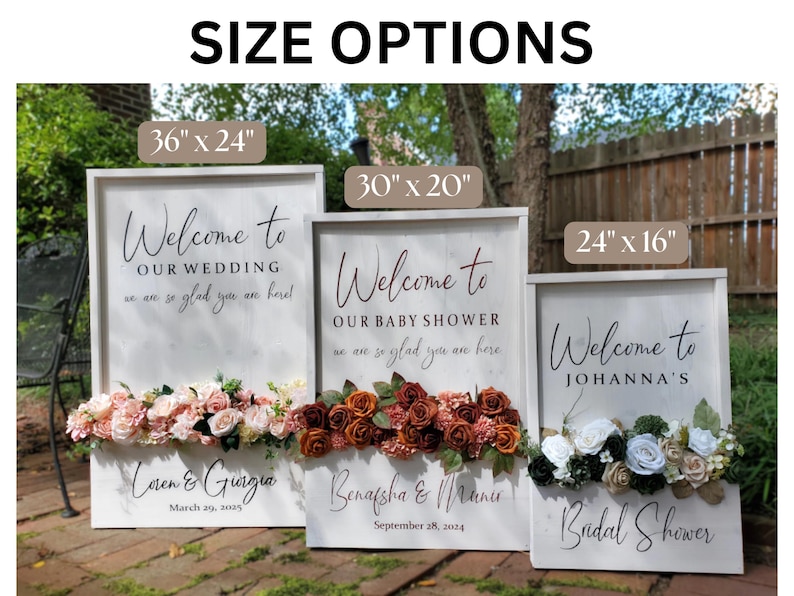 Personalized Wedding Welcome Sign With Flower Box: Custom Event Decor ...
