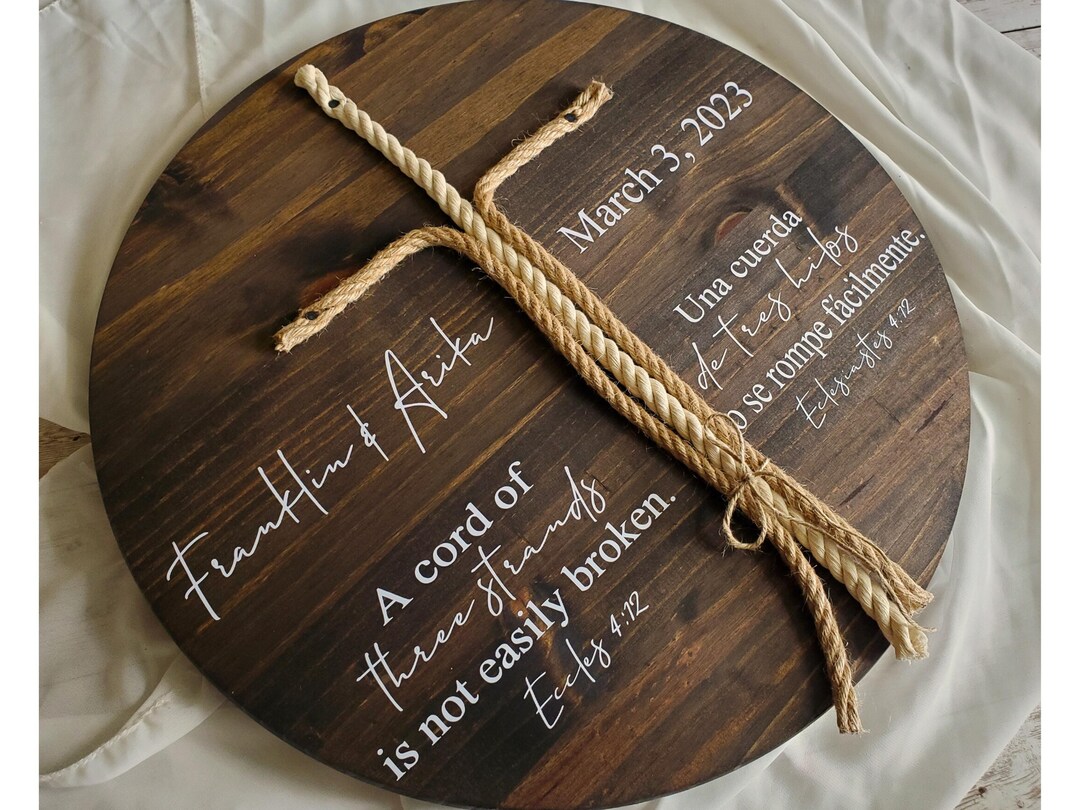 A Cord of Three Strands, Spanish Wedding Signage, Bilingual Wedding ...