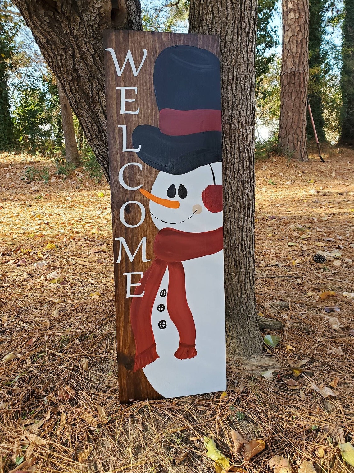 Snowman Porch Sign Winter Welcome Sign Snowman Porch Leaner - Etsy