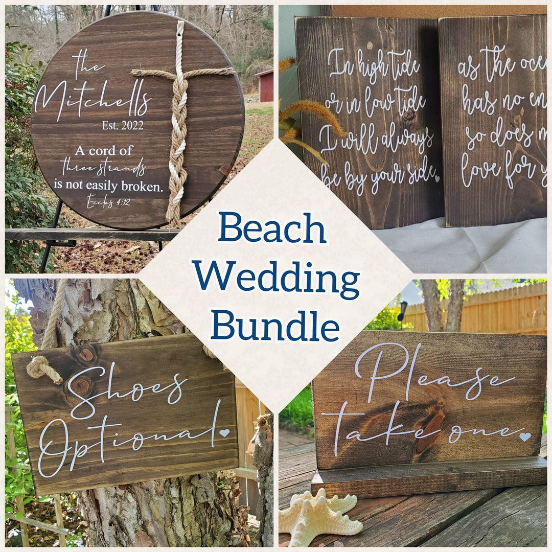 Beach Wedding Signs, Beach Wedding Bundle, Rustic Wedding, Wedding ...