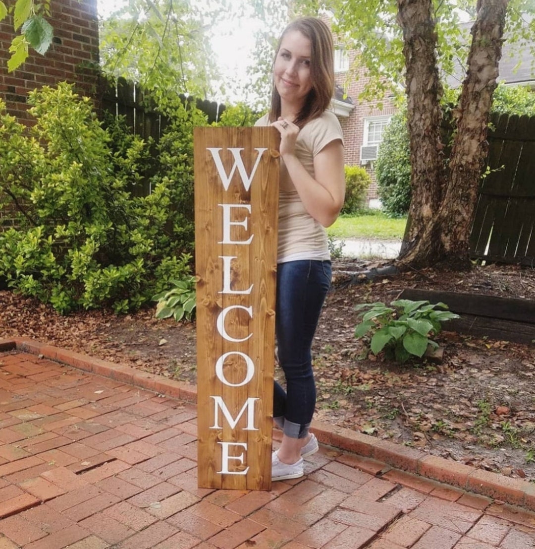 Rustic Wood Welcome Sign, Porch Learner, Porch Sign, Classic Wood ...