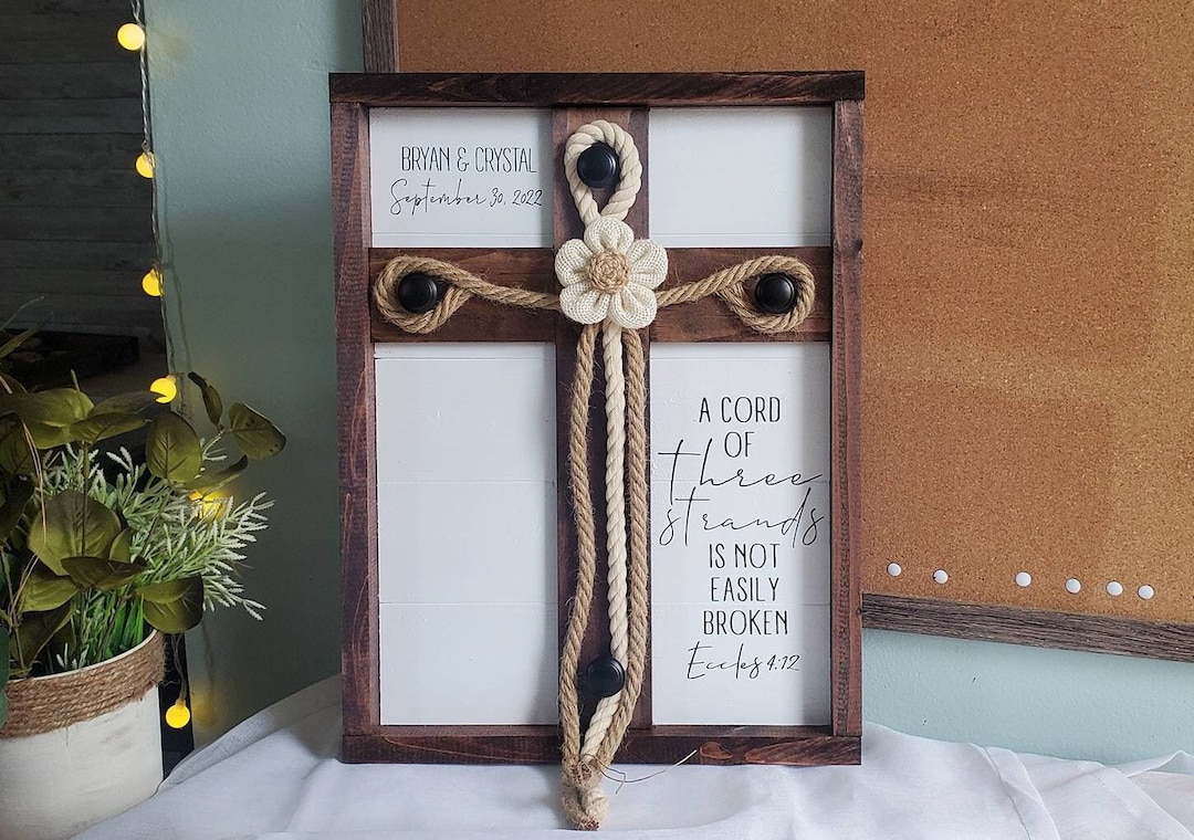 Cord of Three Strands Unity, Unity Ceremony Cross, Wedding Rope ...