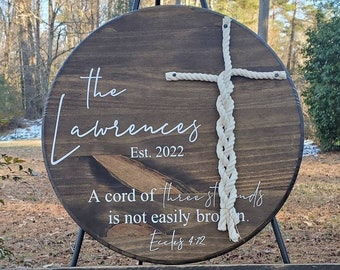 A Cord of Three Strands Unity Ceremony Idea Cross Braid Wedding Signage ...