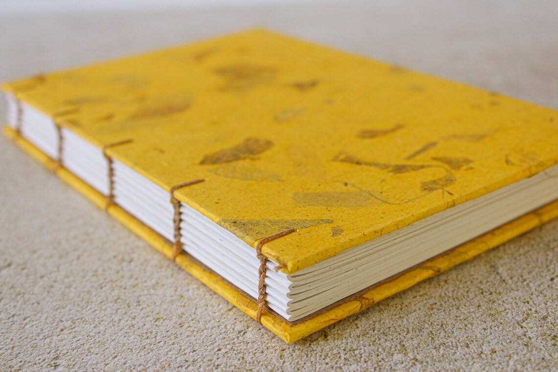 Yellow Leaf Journal. Notebook Journal. Diary Journal. Eco - Etsy UK