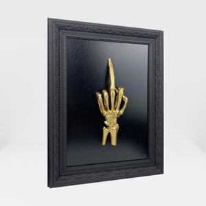 Middle Finger Filigree Gold Wall Frame, Gallery Wall Art, Gothic Home ...