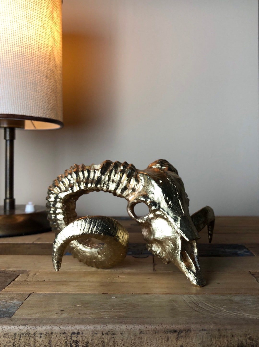 Gold Ram Skull Ornament, Special Edition Gold Plated, Home Decor ...