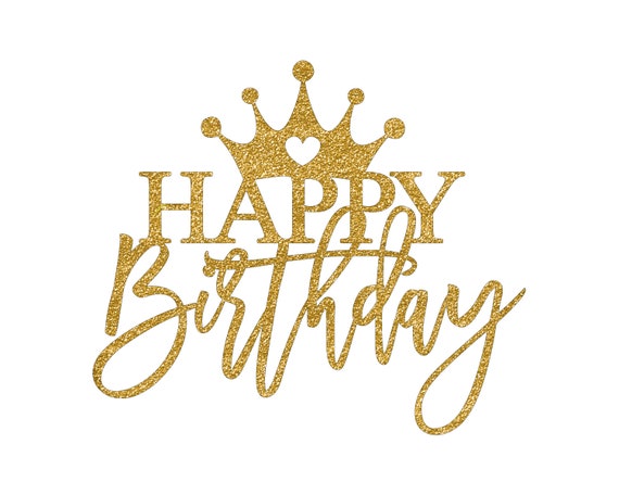 Crown Happy Birthday Topper | Etsy