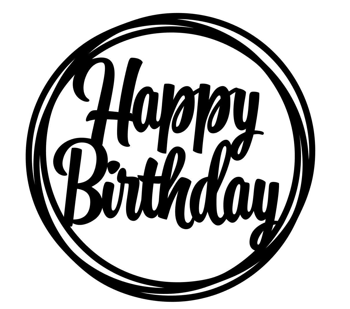 HAPPY BIRTHDAY Circle Cake Topperdigital Download - Etsy