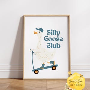 Silly Goose Club, Goose on a Scooter PNG Digital Design Download ...