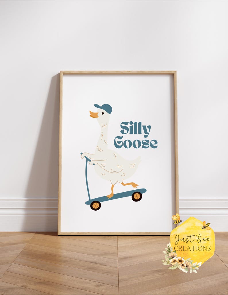 Silly Goose on a Scooter PNG Digital Design Download, Children's Design ...
