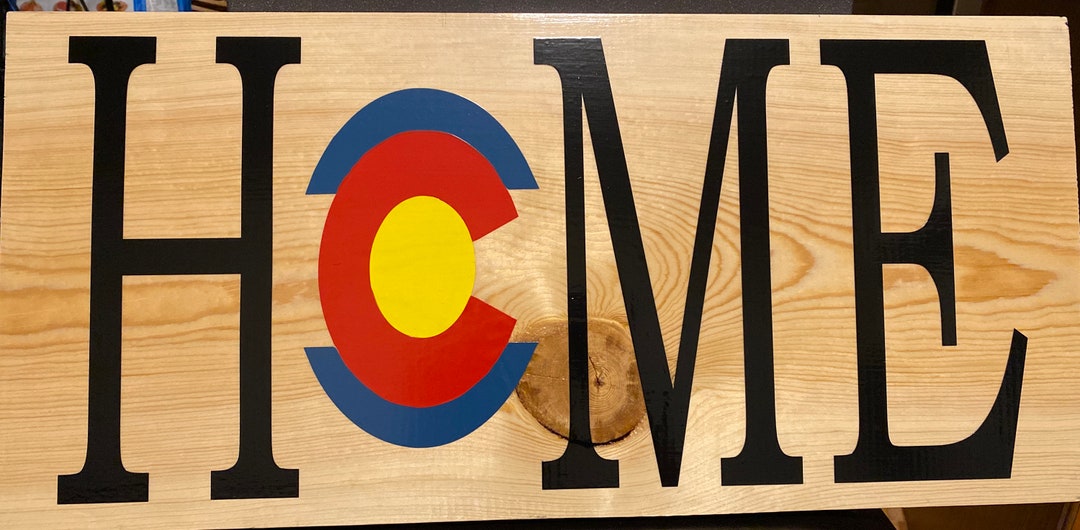 HOME Sign With Colorado Flag - Etsy