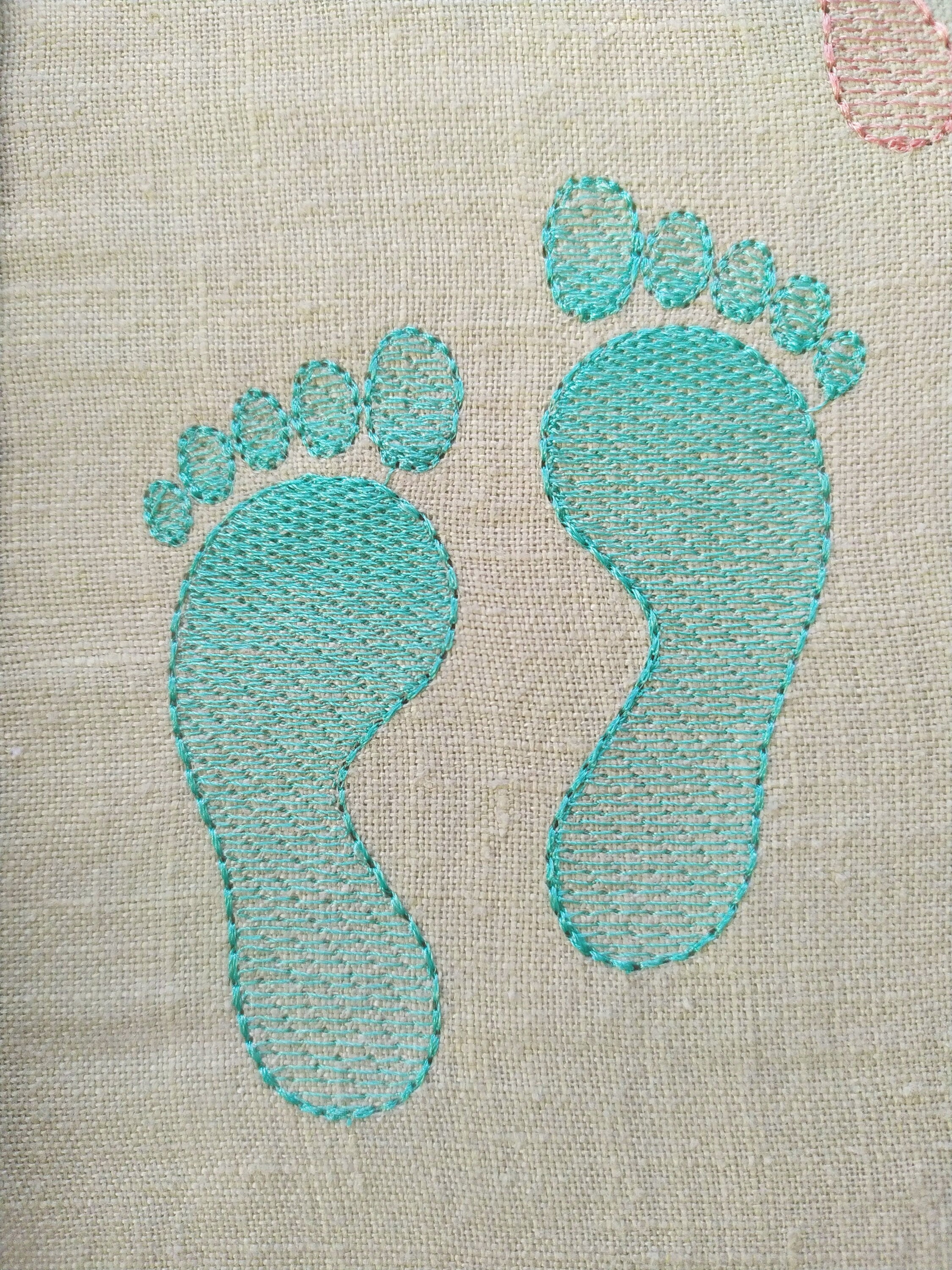 Footprints Embroidery Design, Feet Machine Embroidery Designs 3 Sizes ...