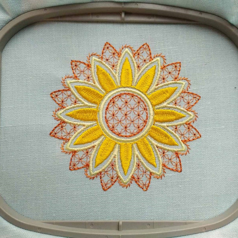 Sunflower Embroidery Design, Flowers Embroidery Designs. the Pattern of ...