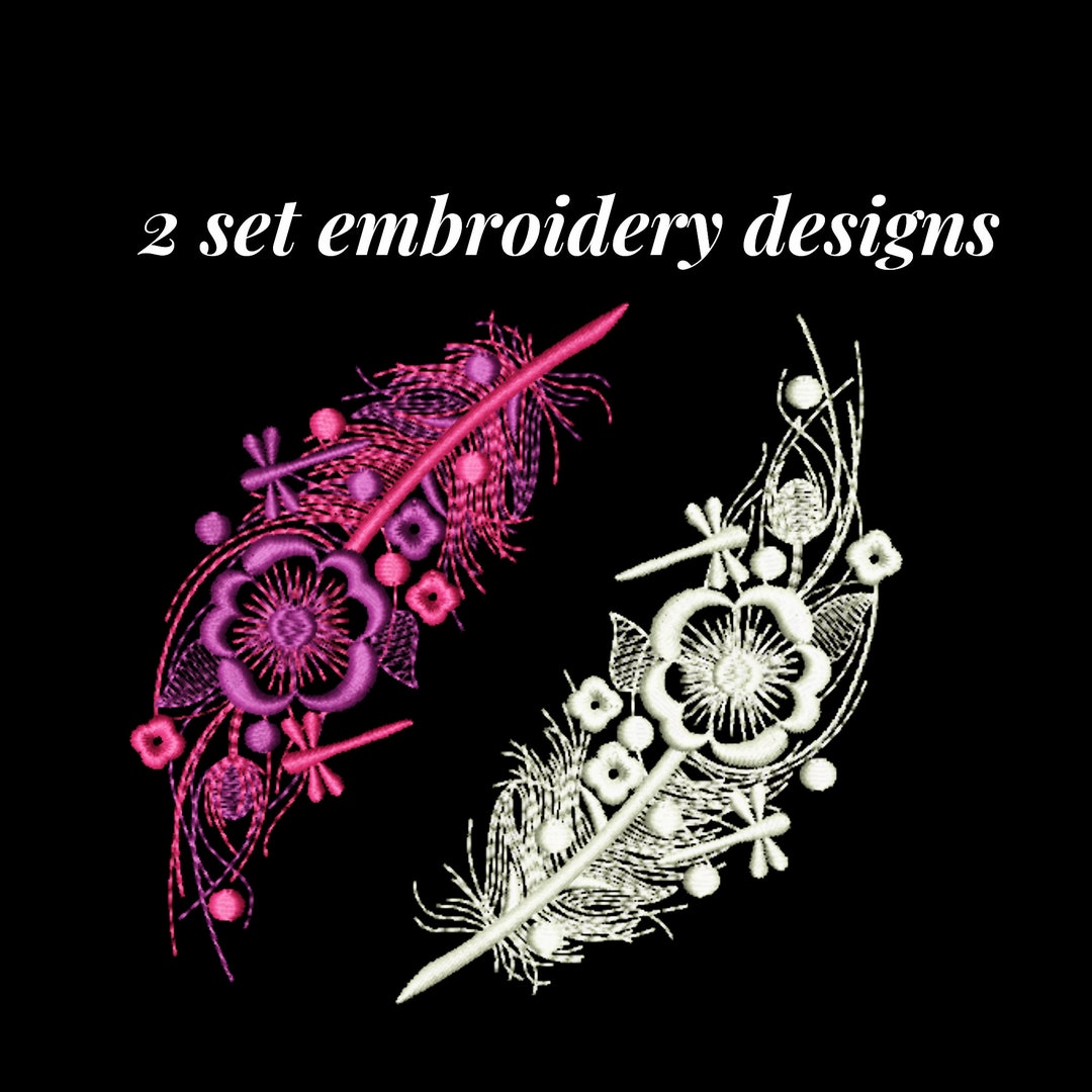 Feather Machine Embroidery Design, Bird Machine Embroidery Design - Etsy
