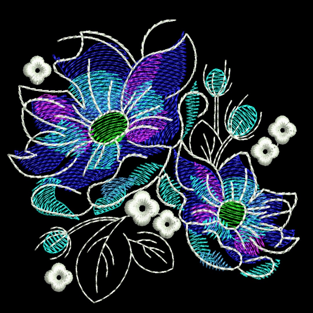 Embroidery Design Flowers Embroidery Designs Watercolor - Etsy