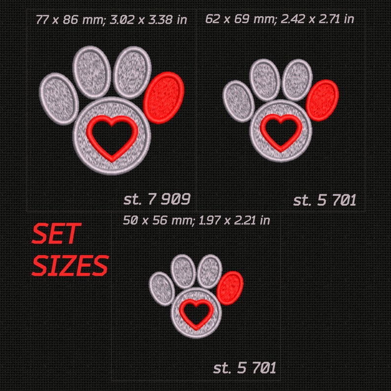 Paws Mini Machine Embroidery Designs 3 Sizes - Etsy