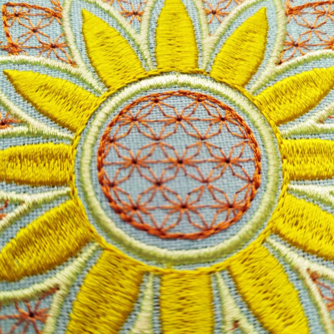 Sunflower Embroidery Design, Flowers Embroidery Designs. the Pattern of ...
