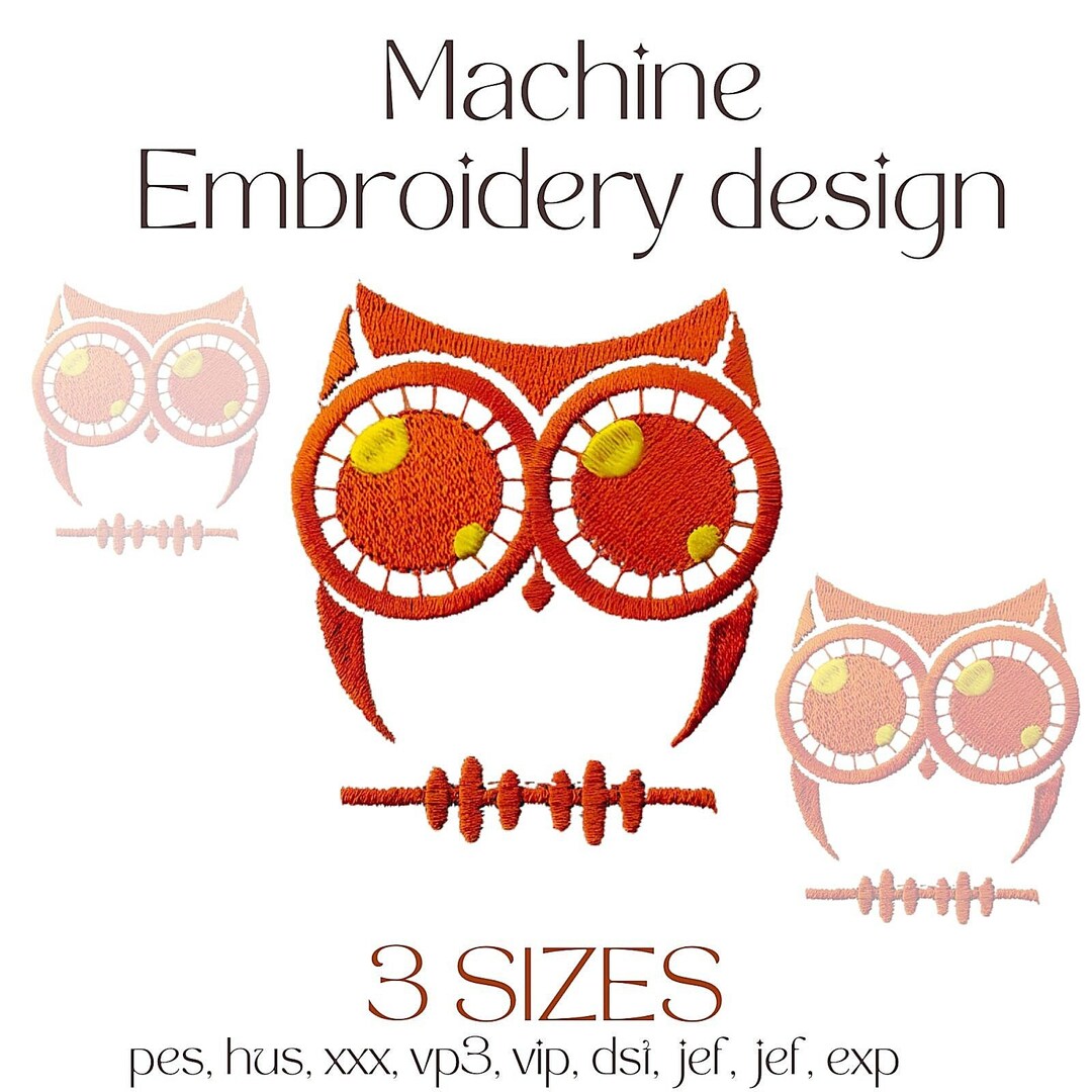 Owl Machine Embroidery Design, Birds Embroidery Designs - Etsy