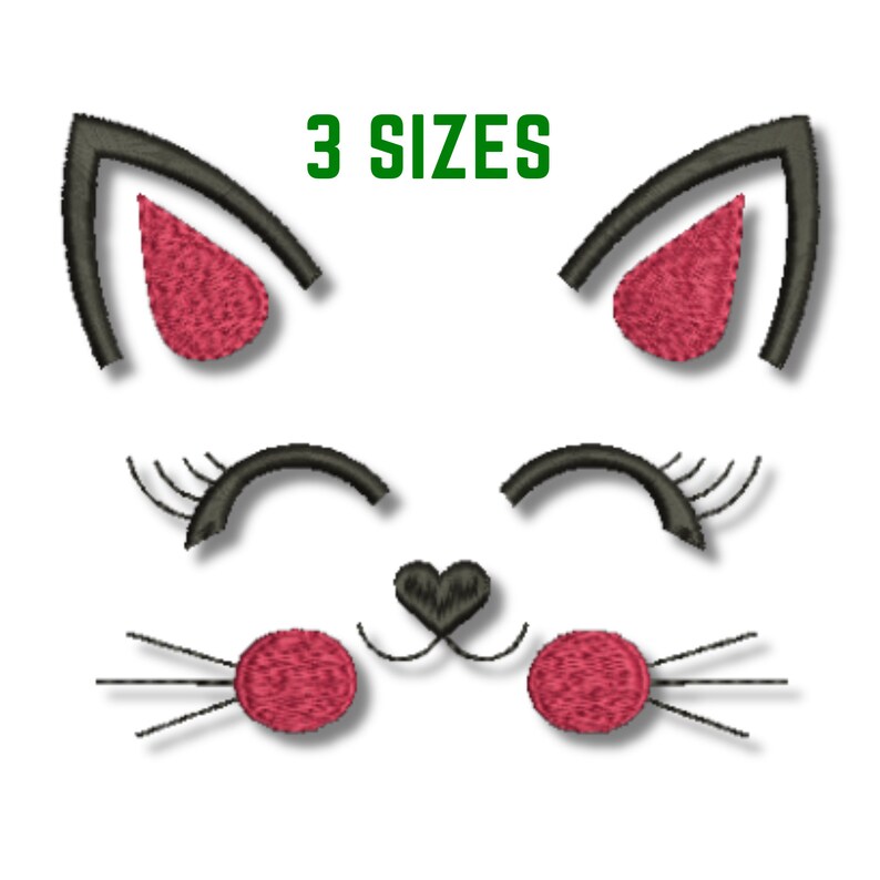 Cat Machine Embroidery Designs, Cat Face Machine Embroidery Design. - Etsy
