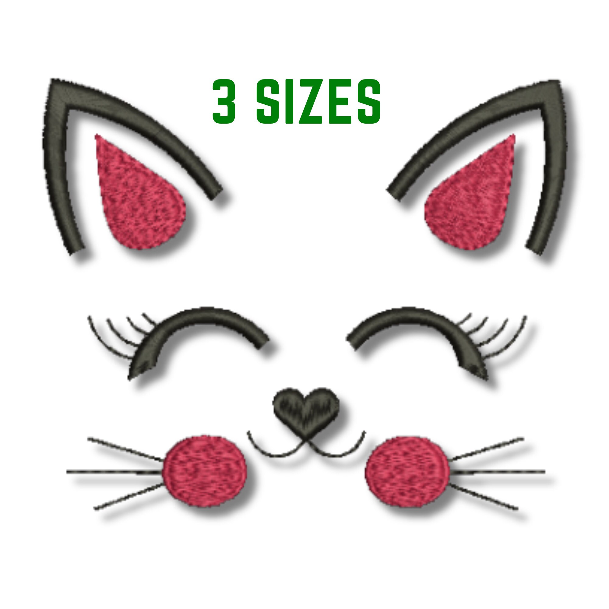 Cat Machine Embroidery Designs, Cat Face Machine Embroidery Design. - Etsy