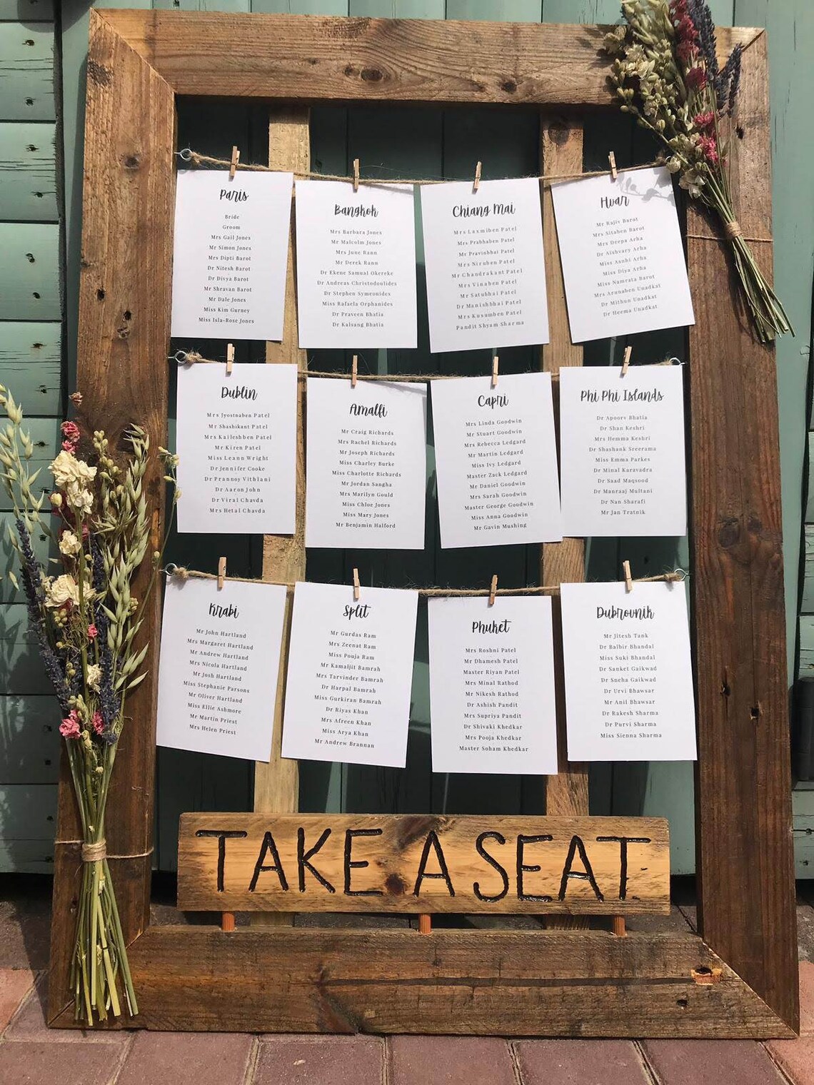 Wedding Seating Plan Frame - Etsy UK