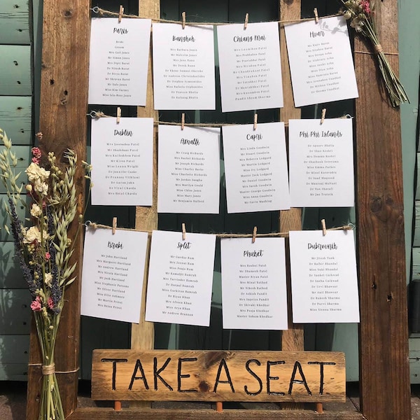 Wedding Seating Chart Photo Frame - Etsy UK