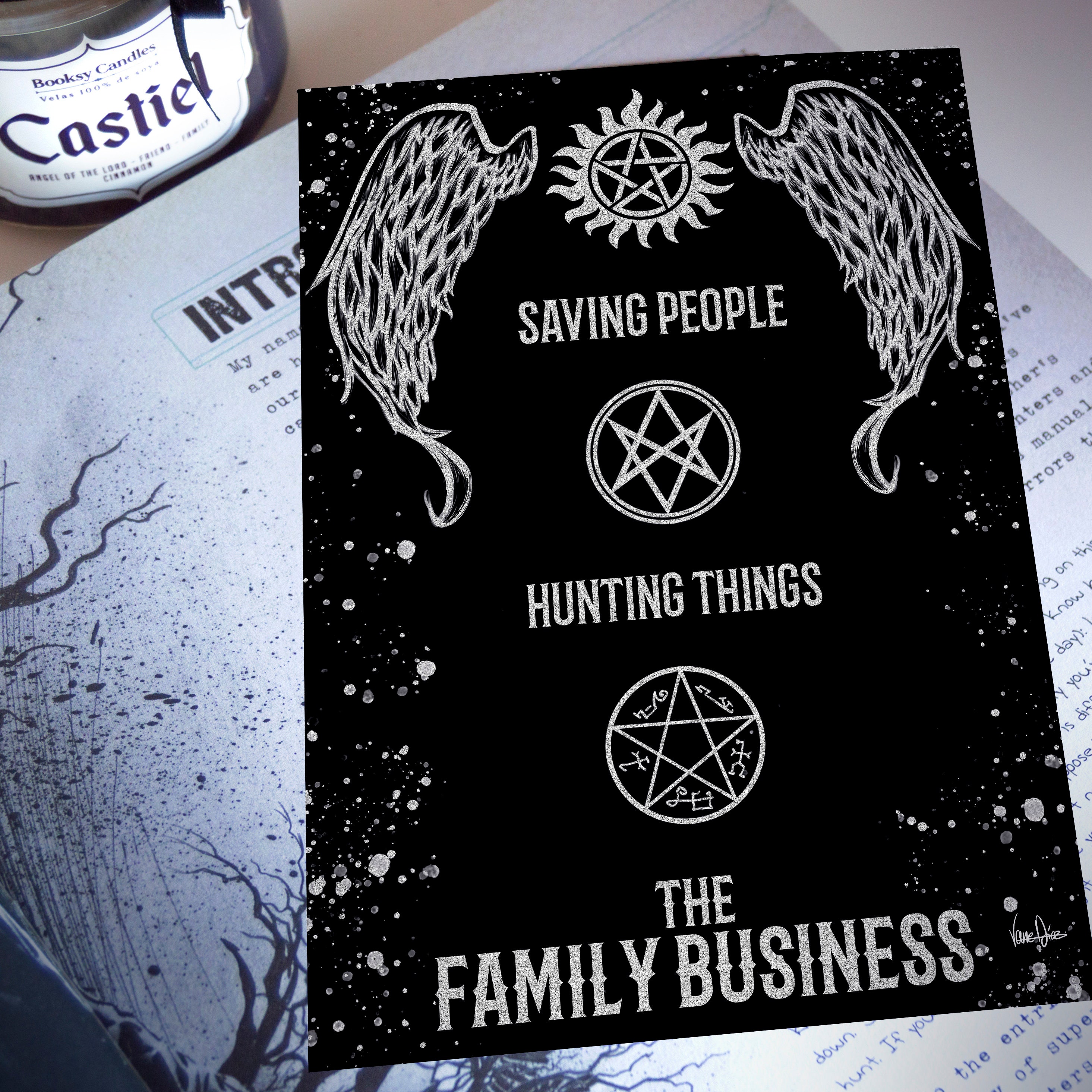 Supernatural Art Prints Silver paper | Etsy