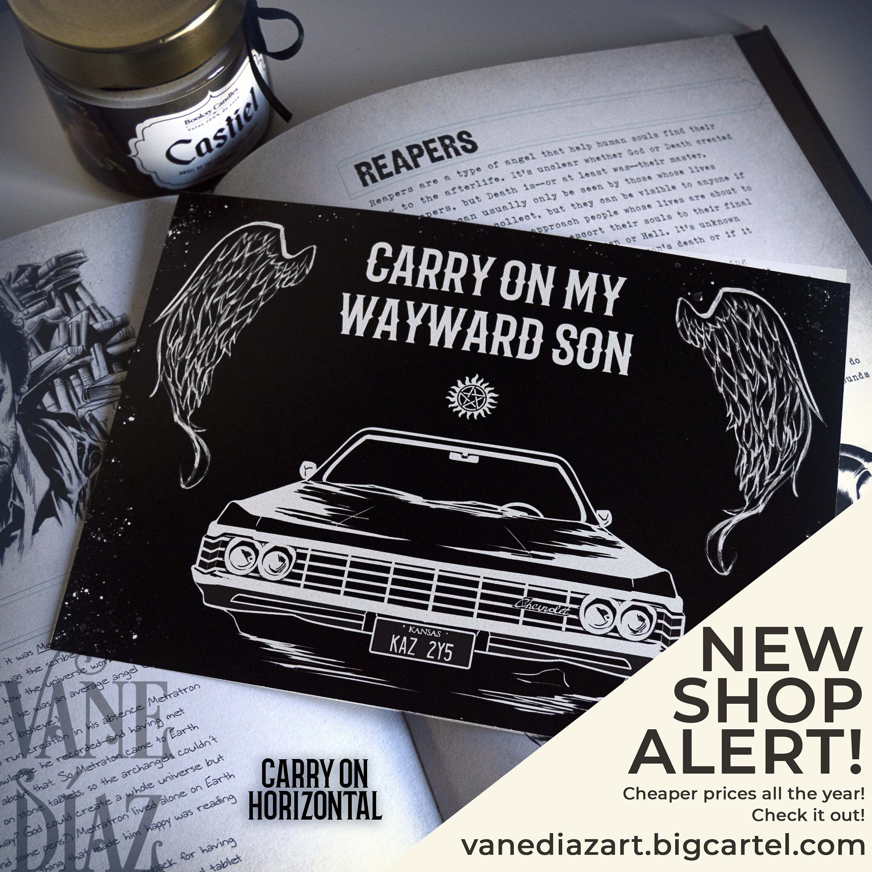 Supernatural Art Prints Silver Paper - Etsy