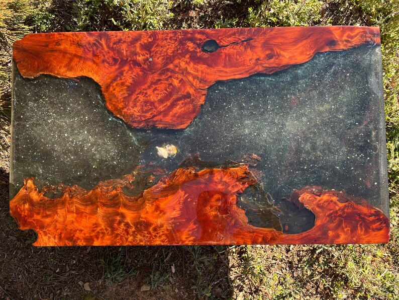 Redwood Burl Galaxy Epoxy Table Top, Epoxy Galaxy, Stars, Epoxy Art ...