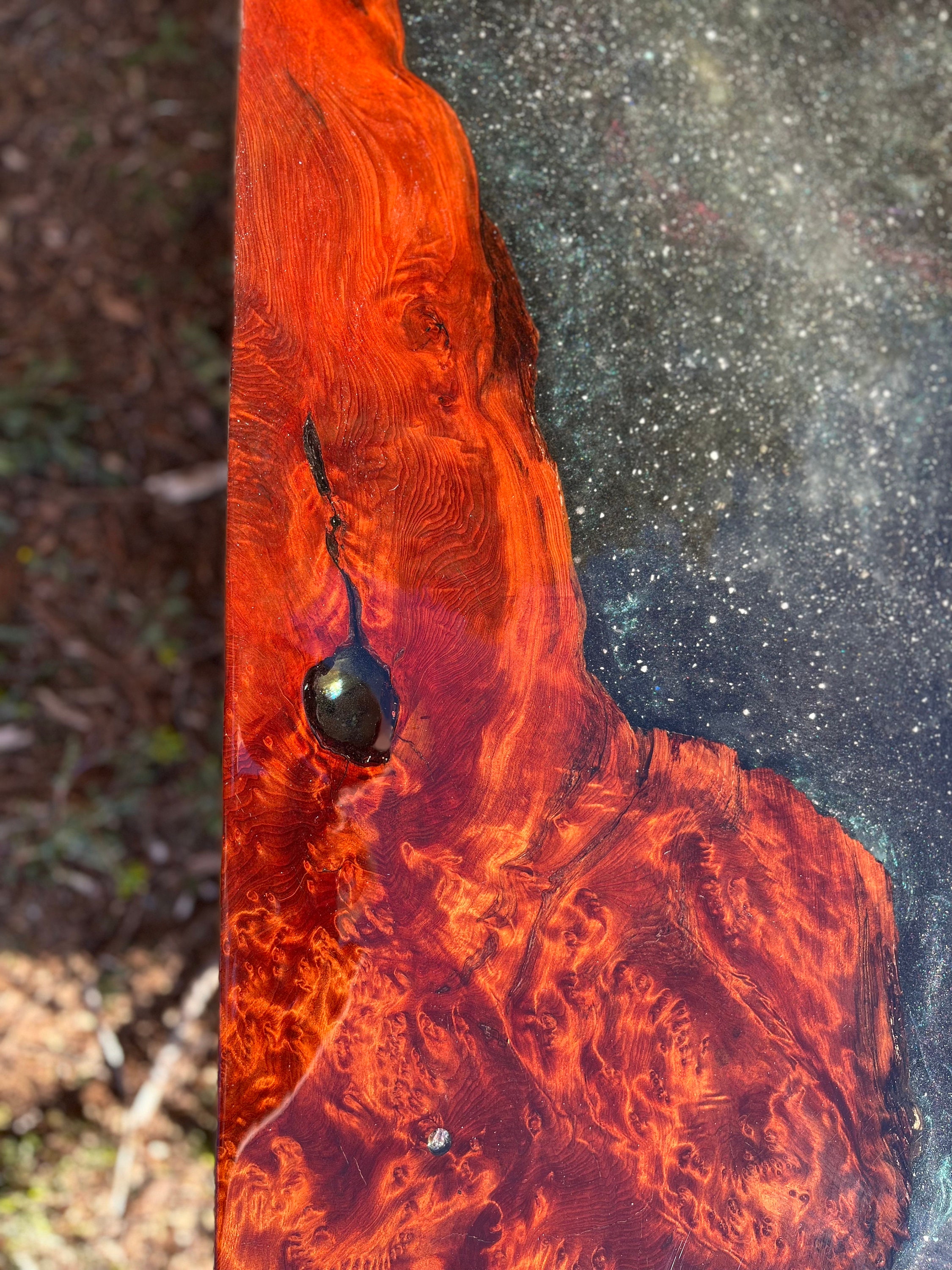 Redwood Burl Galaxy Epoxy Table Top, Epoxy Galaxy, Stars, Epoxy Art ...
